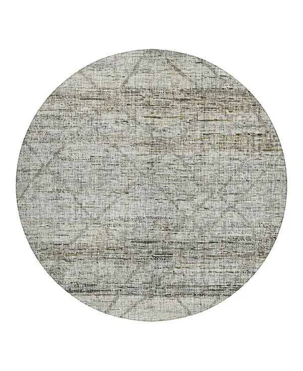 DALYN RUG COMPANY Dalyn Portico Washable Po1 Round Area Rug, 8' X 8 - Pewter