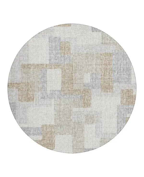 DALYN RUG COMPANY Dalyn Portico Washable Po3 Round Area Rug, 8' X 8 - Ivory