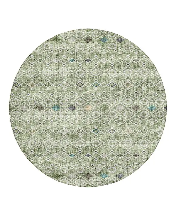 DALYN RUG COMPANY Dalyn Portico Washable Po4 Round Area Rug, 8' X 8 - Aloe
