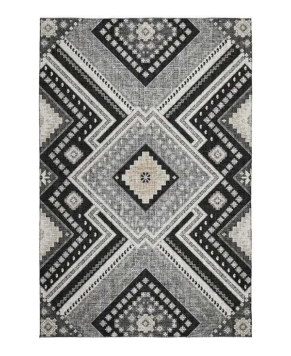 DALYN RUG COMPANY Dalyn Portico Washable Po5 Area Rug, 5' X 7'6 - Black