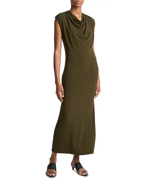 Vince Cowl Neck Dress - Verde