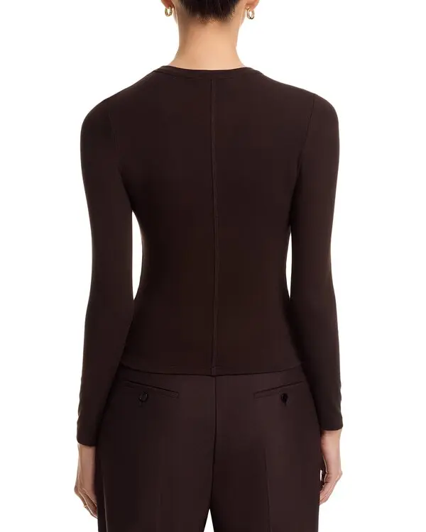 FRAME The Long Sleeve Rib Tee - Coffee