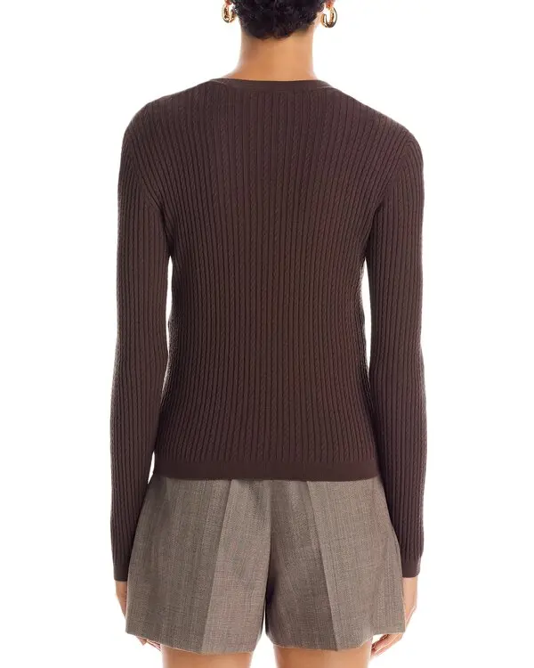 FRAME Fine Cable Knit Sweater - Coffee