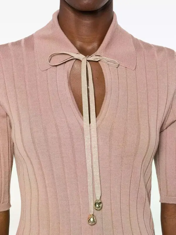 Fabiana Filippi Ribbed Tie-neck Top