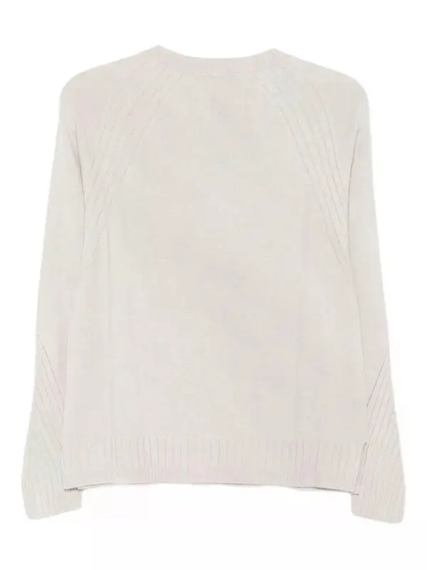 D.exterior Raglan-sleeve Ribbed Sweater