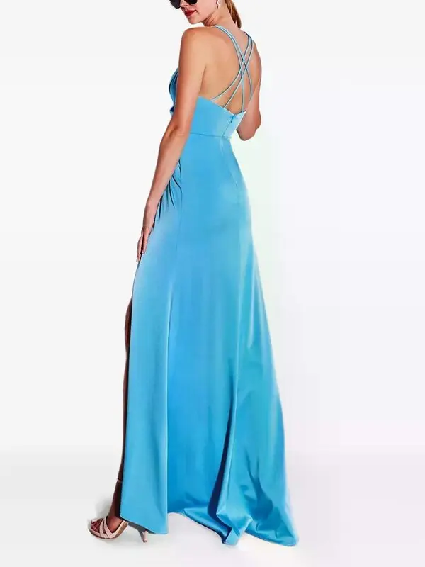 ALLURE Cross-back Split Maxi Dress