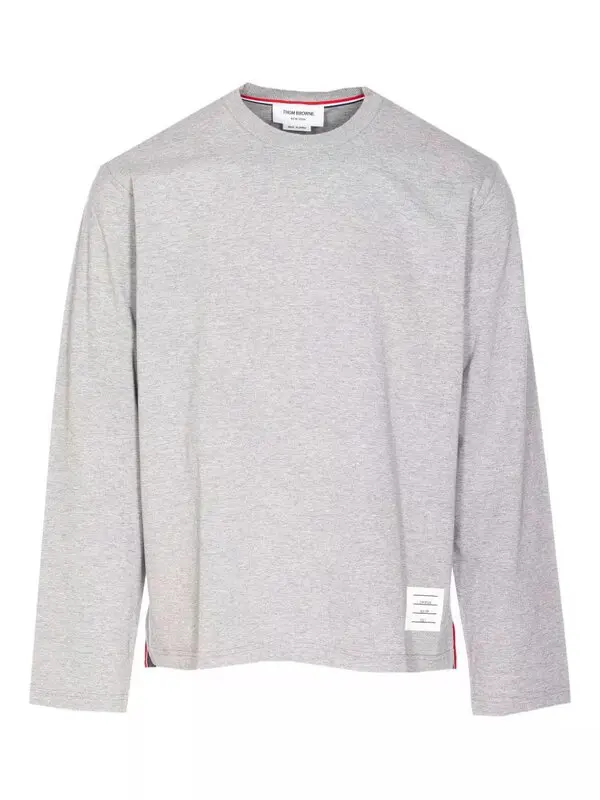 Thom Browne Stripe-detail Cotton Sweater - Grey