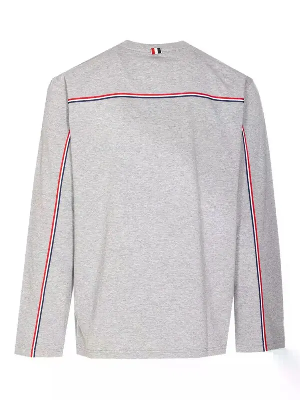 Thom Browne Stripe-detail Cotton Sweater - Grey