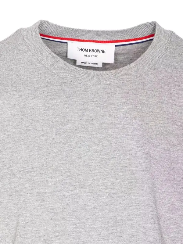 Thom Browne Stripe-detail Cotton Sweater - Grey