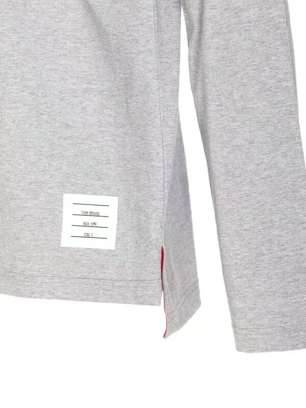 Thom Browne Stripe-detail Cotton Sweater - Grey