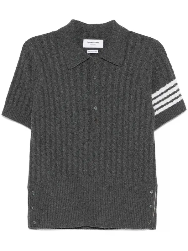 Thom Browne 4-bar Cashmere Polo Shirt