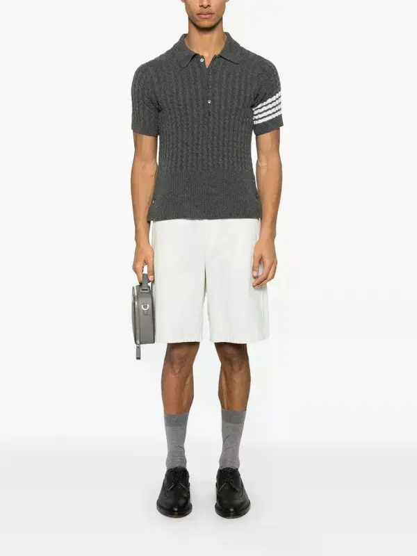 Thom Browne 4-bar Cashmere Polo Shirt