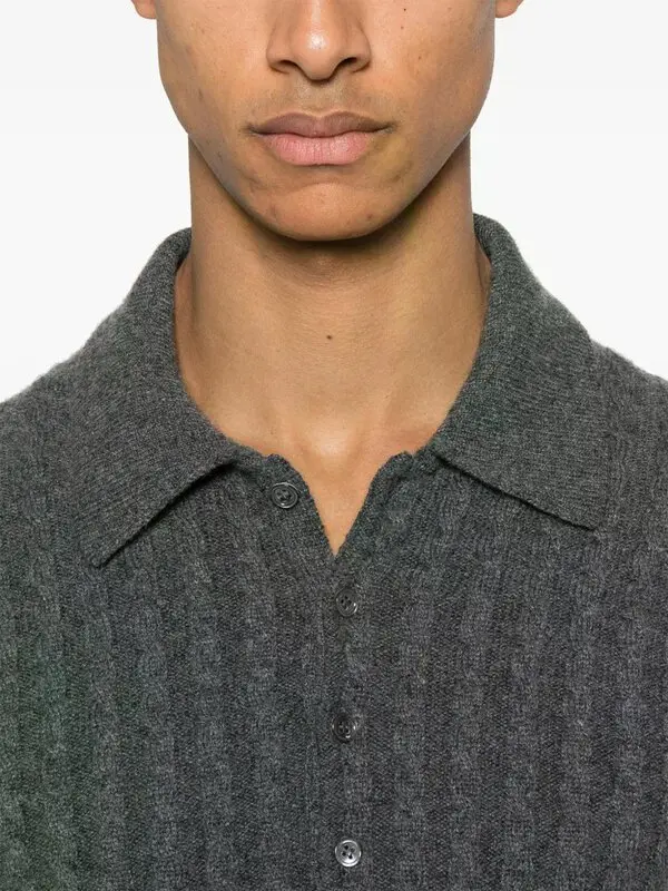 Thom Browne 4-bar Cashmere Polo Shirt