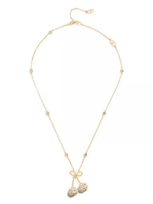 Valentino Garavani Cherryfic Crystal-embellished Pendant Necklace - Gold