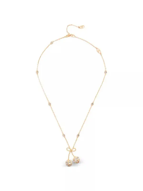 Valentino Garavani Cherry Charm Necklace With Swarovski Crystals - Gold