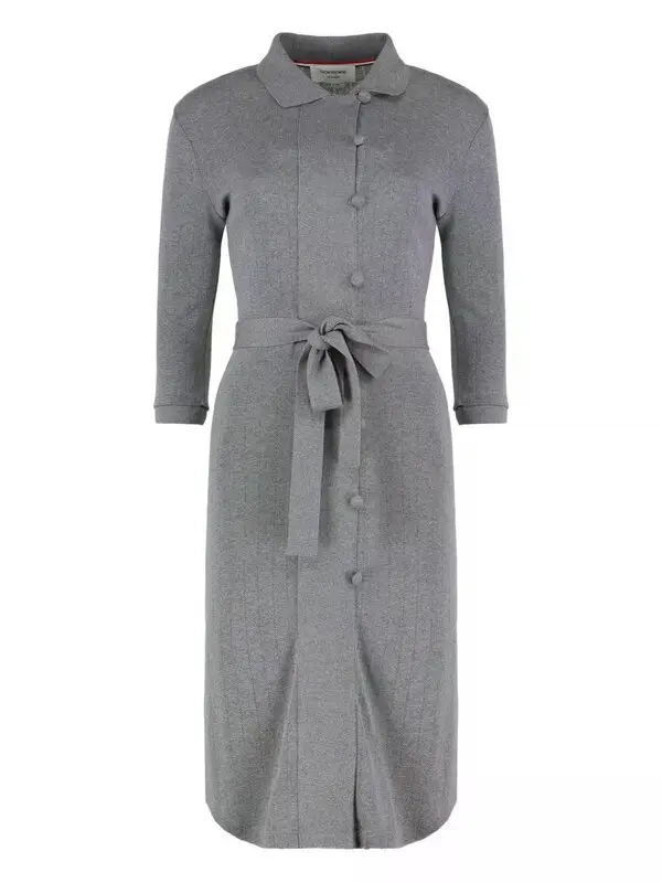 Thom Browne Knitted Shirt-collar Dress - Grey