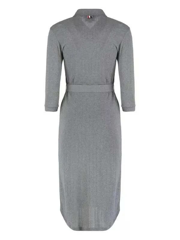 Thom Browne Knitted Shirt-collar Dress - Grey