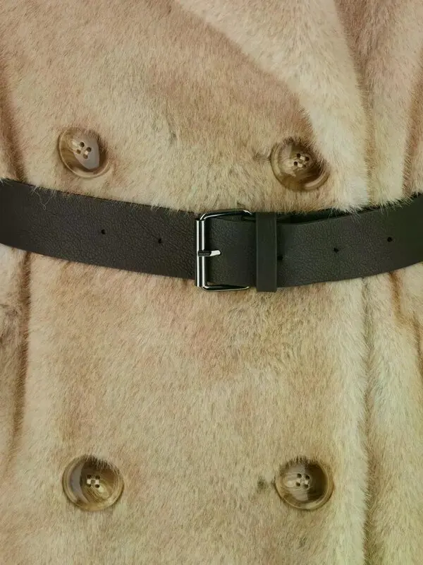 P.a.r.o.s.h Belted Double-breasted Eco Fur Jacket