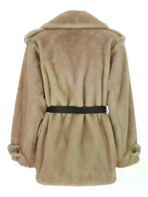 P.a.r.o.s.h Belted Double-breasted Eco Fur Jacket