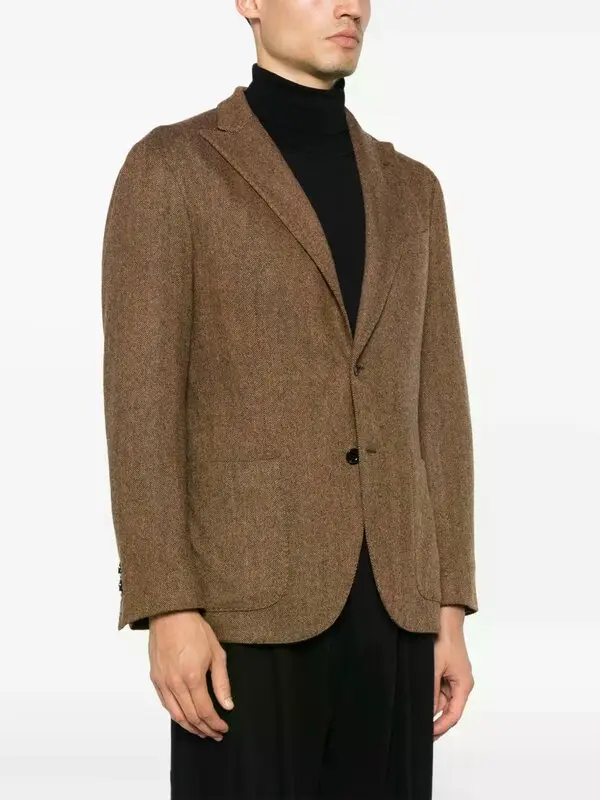 Boglioli Herringbone Single-breasted Blazer