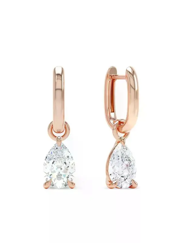 LOEV 14k Rose Gold Allday Diamond Earrings - Pink