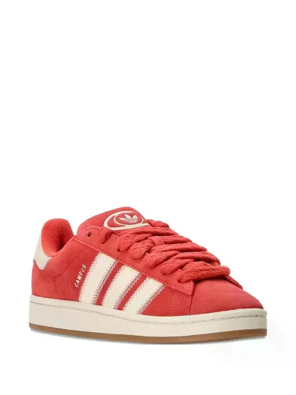 Adidas Suede Leather Three-stripe Sneakers - Red