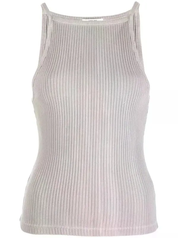 AGOLDE Square-neck Ribbed-knit Top - Neutrals
