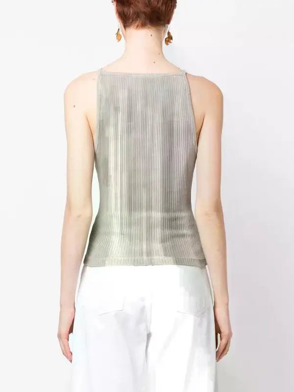 AGOLDE Square-neck Ribbed-knit Top - Neutrals