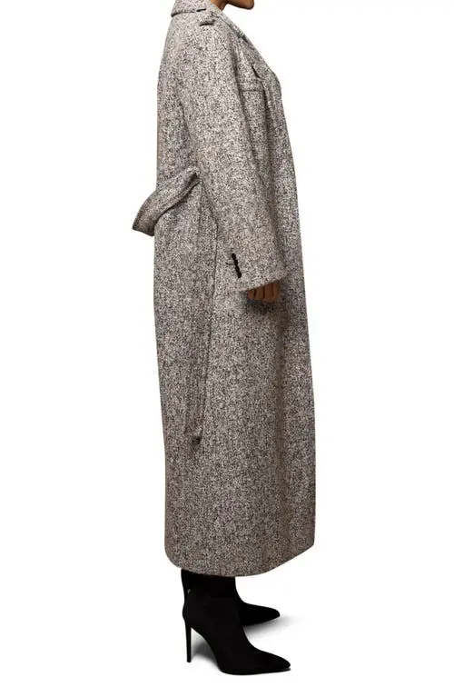 JLUXLABEL Belted Tweed Overcoat