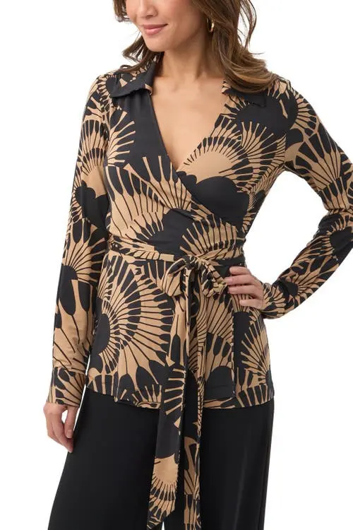 Trina Turk Makeba Printed Jersey Wrap Top