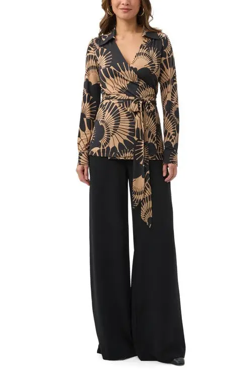 Trina Turk Makeba Printed Jersey Wrap Top