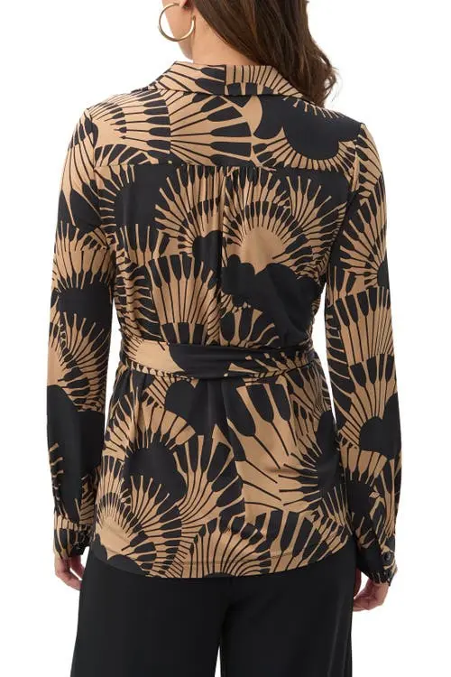 Trina Turk Makeba Printed Jersey Wrap Top