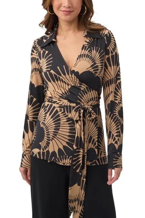 Trina Turk Makeba Printed Jersey Wrap Top
