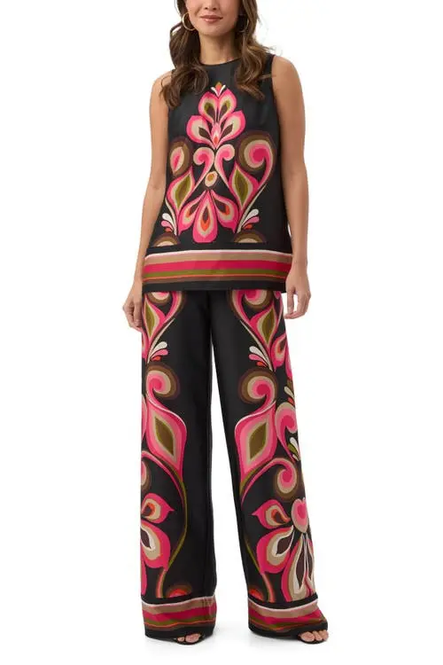 Trina Turk Malema Border Print Sleeveless Top