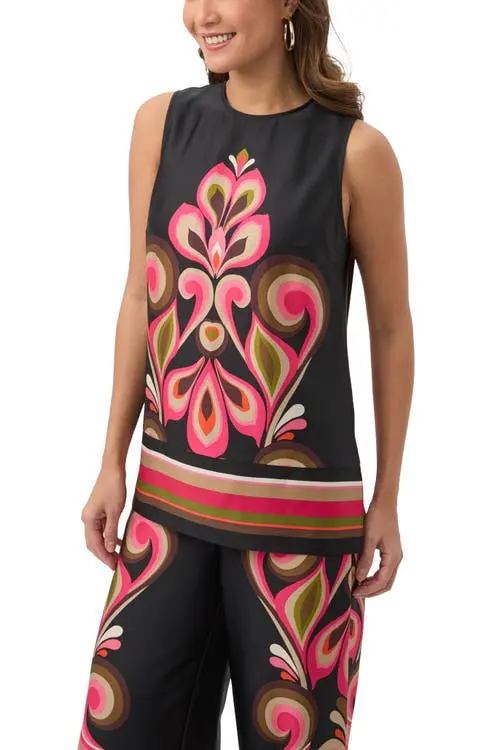 Trina Turk Malema Border Print Sleeveless Top