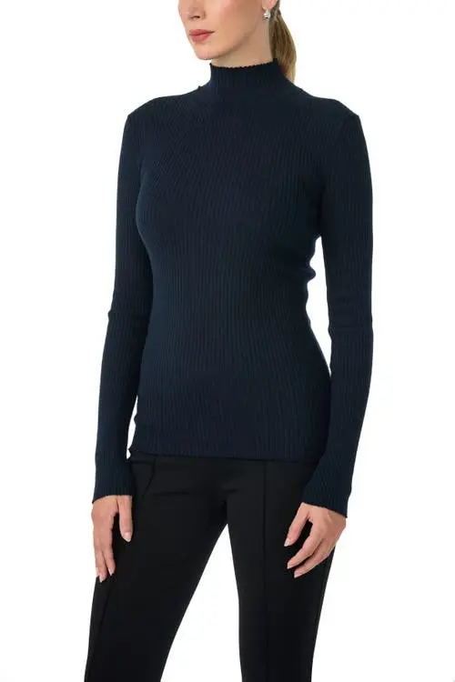 Trina Turk Hempstead Ribbed Turtleneck Sweater - Indigo