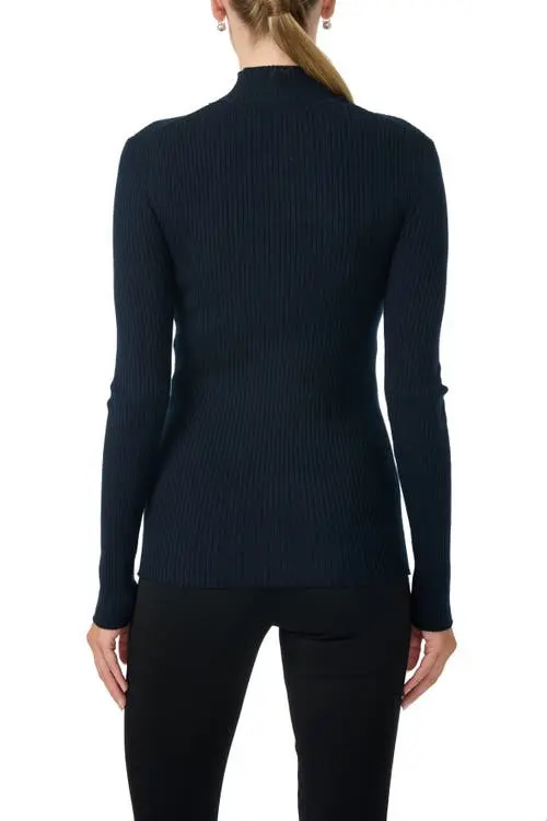 Trina Turk Hempstead Ribbed Turtleneck Sweater - Indigo