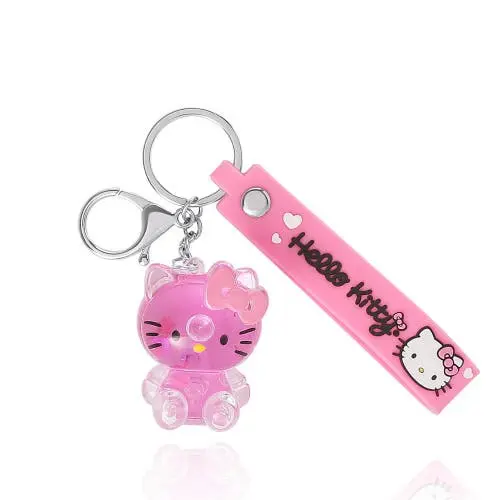 HELLO KITTY Liquid Keychain With Wrist Strap - Pink