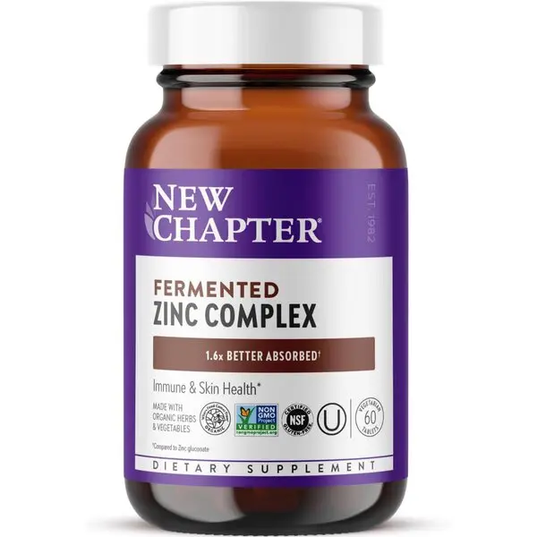 NEW CHAPTER Fermented Zinc Complex 60 Tablets - One-color
