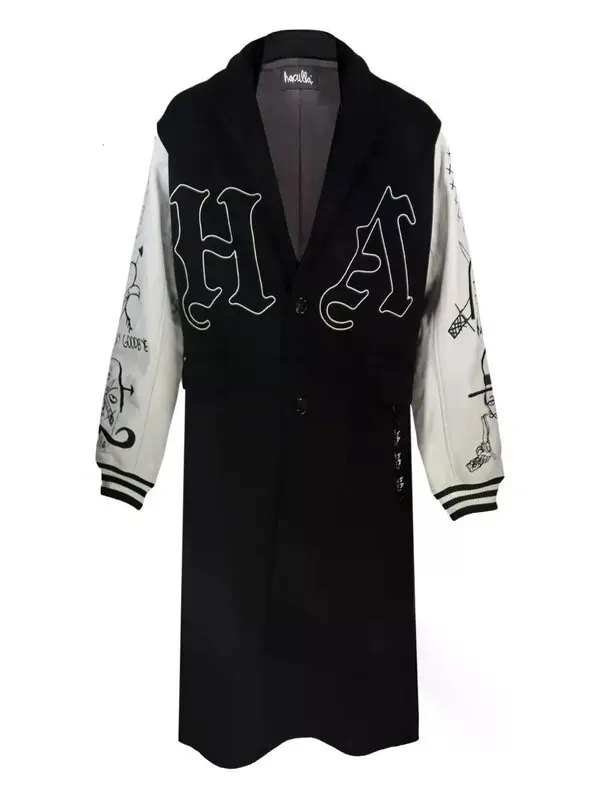 HACULLA. Baseball-sleeve Embroidered Overcoat