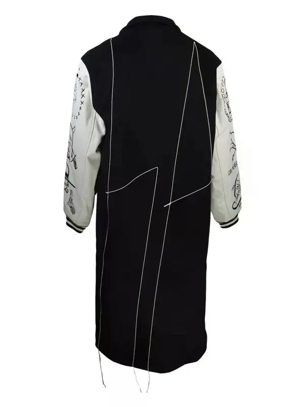 HACULLA. Baseball-sleeve Embroidered Overcoat