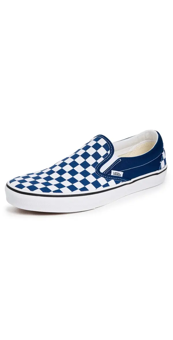 VANS Classic Slip-on Sneakers - Checkerboard True Blue
