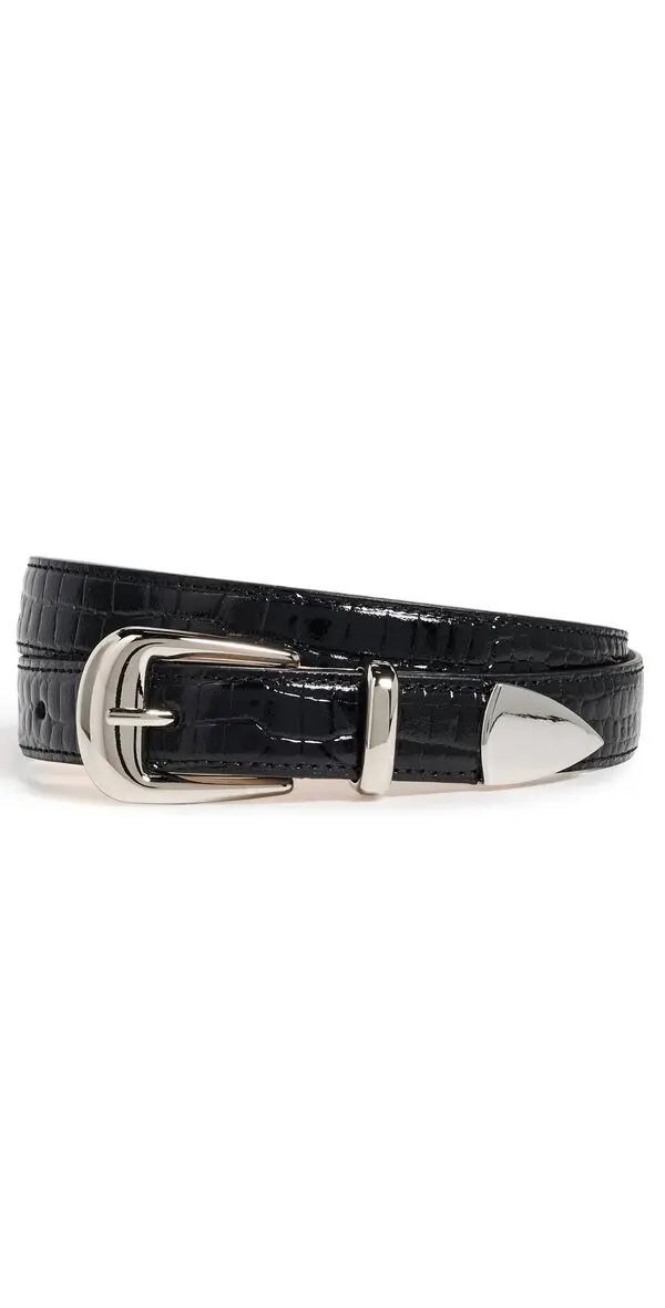 AUREUM No.16 Leather Belt - Patent Black