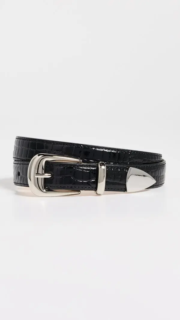 AUREUM No.16 Leather Belt - Patent Black