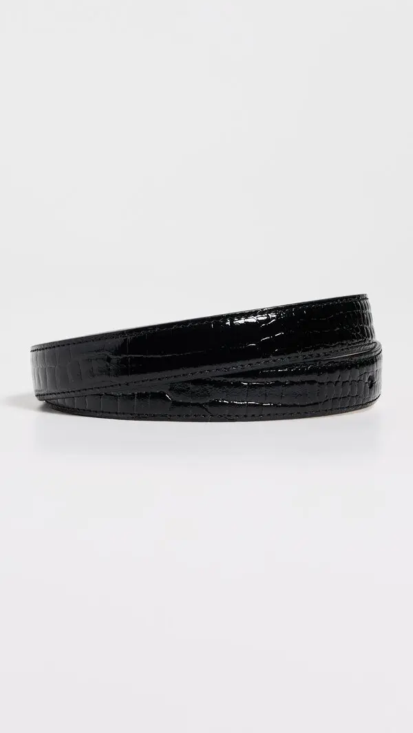 AUREUM No.16 Leather Belt - Patent Black