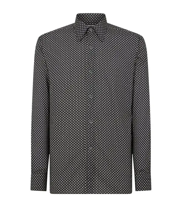 TOM FORD Cotton Voile Micro Pois Shirt - Black