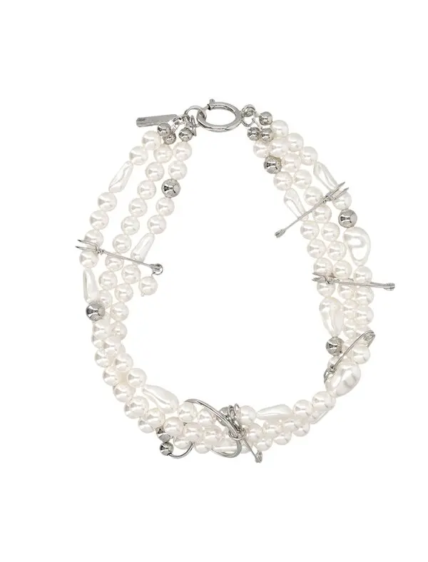 JUSTINE CLENQUET Ryder Pearl Choker - White Palladium
