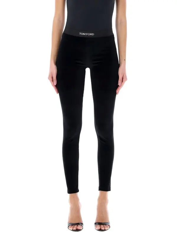 TOM FORD Stretch Velour Leggings - Black