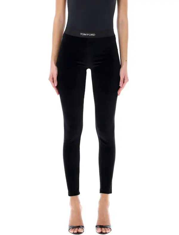 TOM FORD Stretch Velour Leggings - Black