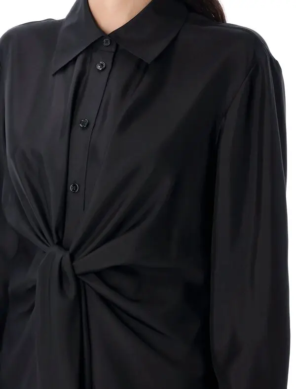 RÓHE Silk Knotted Shirt - Black